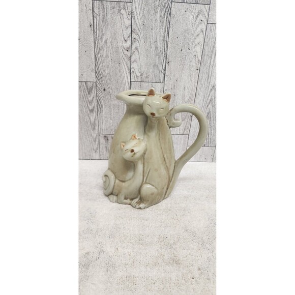 Unbranded | Art | Vintage Mcm Glazed Pottery Pitcher Creamer Siamese ...